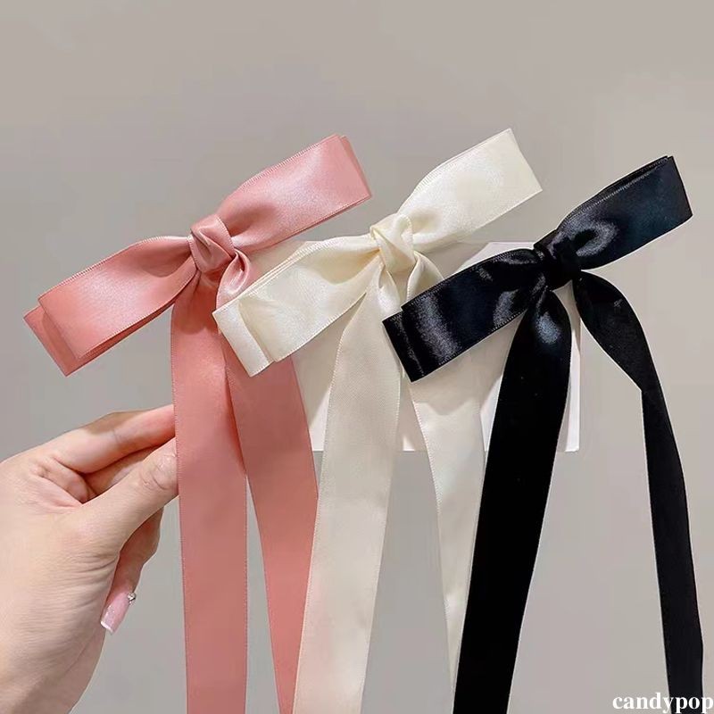 candypop Super Long Bow Tie ริบบิ้นคลิปผมภาษาฝรั่งเศสคําสไตล์สาวคลิปผม ...