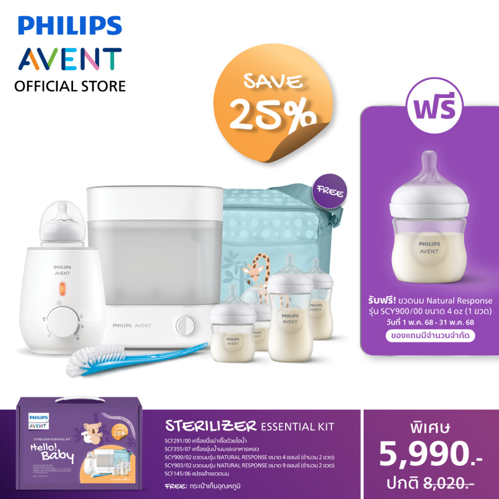 Philips Avent ฟิลิปส์ เอเวนท์ เซตอุ่นนึ่งคุณแม่มือโปร Sterilizer ...