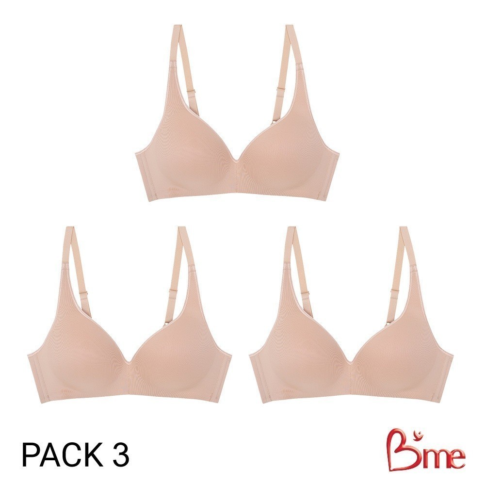 B'me เสื้อชั้นในไร้โครง level 1 ฟองบาง รุ่น ME1C50 (แพ็ก 3 ตัว) สีดำ สีนู้ด | Shopee Thailand