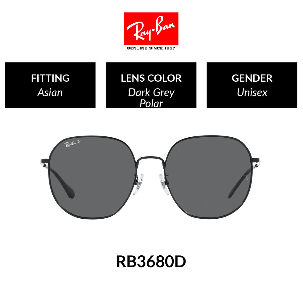 RAY-BAN - RB3680D 002/81 Frame color: BLACK แว่นกันแดด | Shopee Thailand