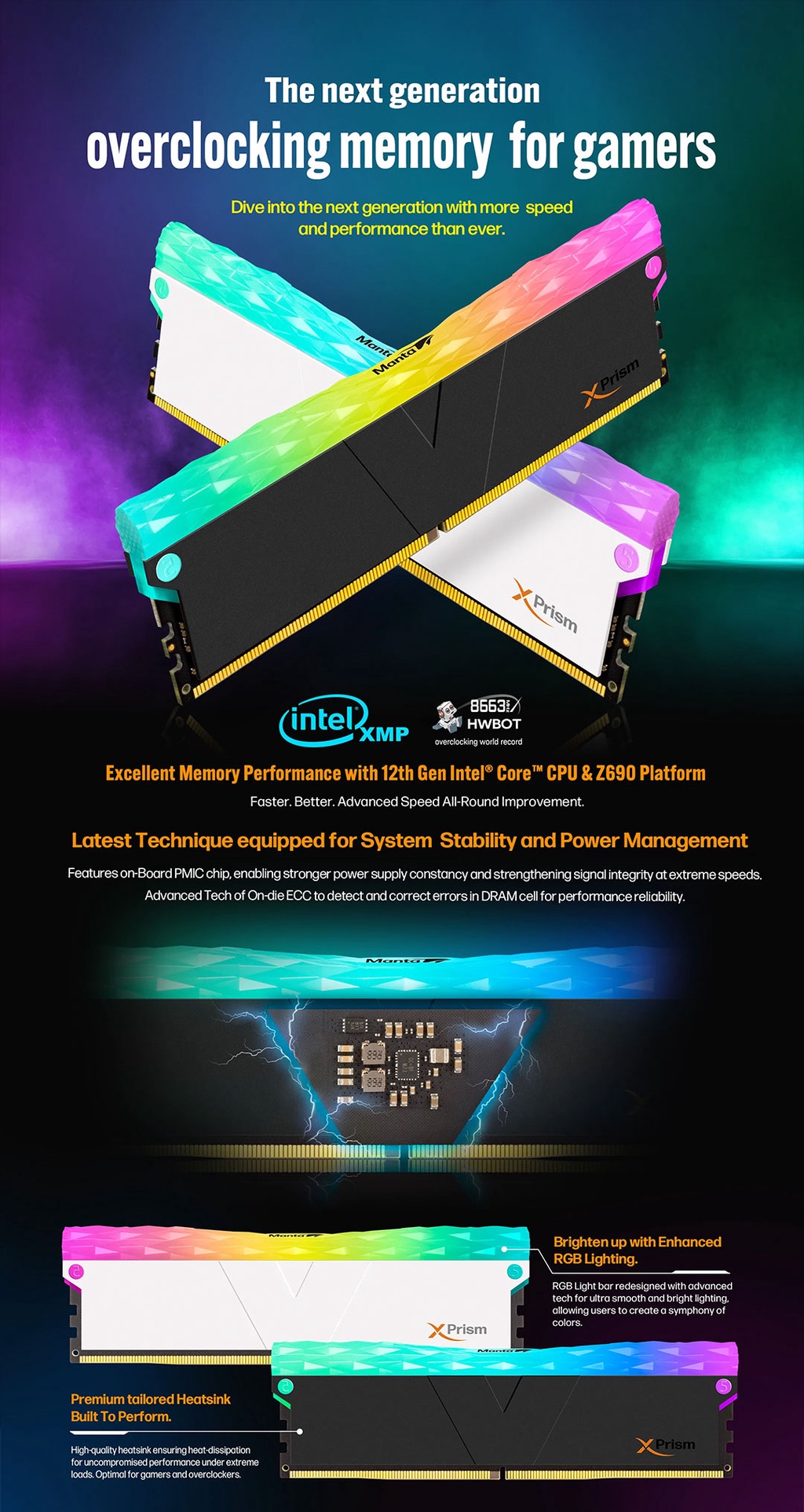 v-color RAM PC Manta XPrism RGB 32GB (16GBx2) DDR5 Bus 5600MHz (CL40) | Shopee Thailand