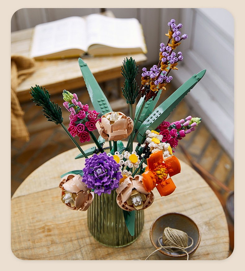 Building Blocks Flower Bouquet Building Kit; A Unique Flower Bouquet ...
