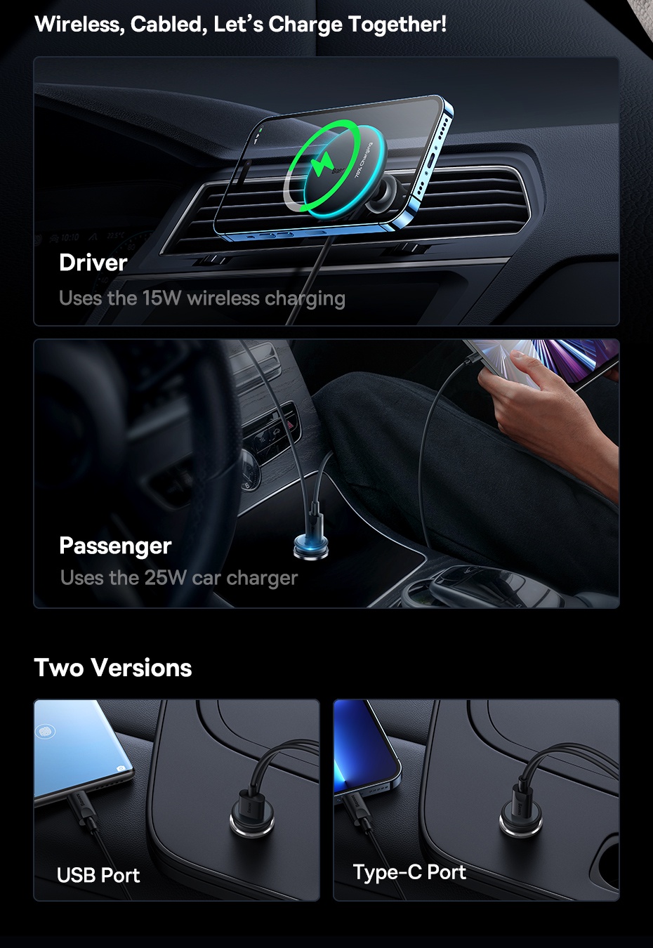 Baseus แท่นชาร์จโทรศัพท์ไร้สายในรถยนต์ รุ่น CW01 Magnetic Wireless ...