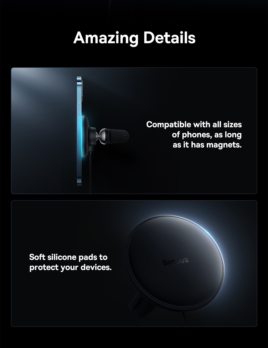 Baseus แท่นชาร์จโทรศัพท์ไร้สายในรถยนต์ รุ่น CW01 Magnetic Wireless ...