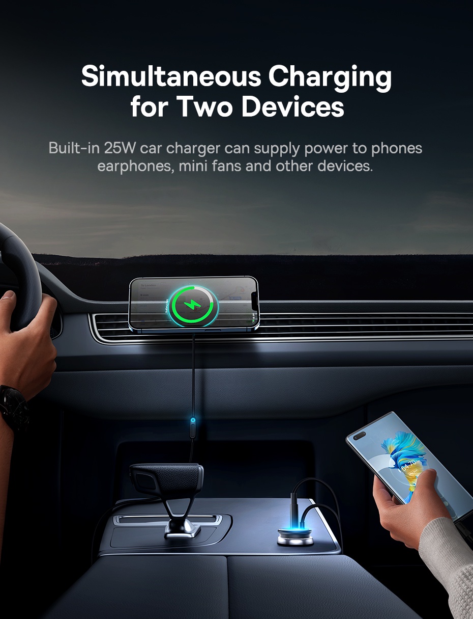 Baseus แท่นชาร์จโทรศัพท์ไร้สายในรถยนต์ รุ่น CW01 Magnetic Wireless ...