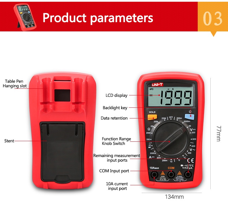 ดิจิตอลมัลติมิเตอร์ UNI-T Multimeter Tester UT33A+ UT33B+ UT33C+ UT33D ...