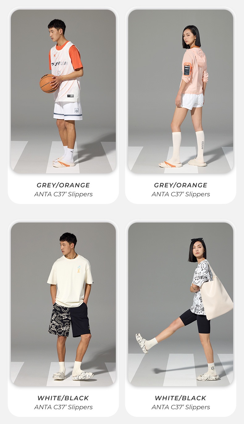 ANTA C37 Series รองเท้าแตะผู้ชาย กันลื่น รองเท้าบาสเก็ตบอล 812338511 Official Store | Shopee ...