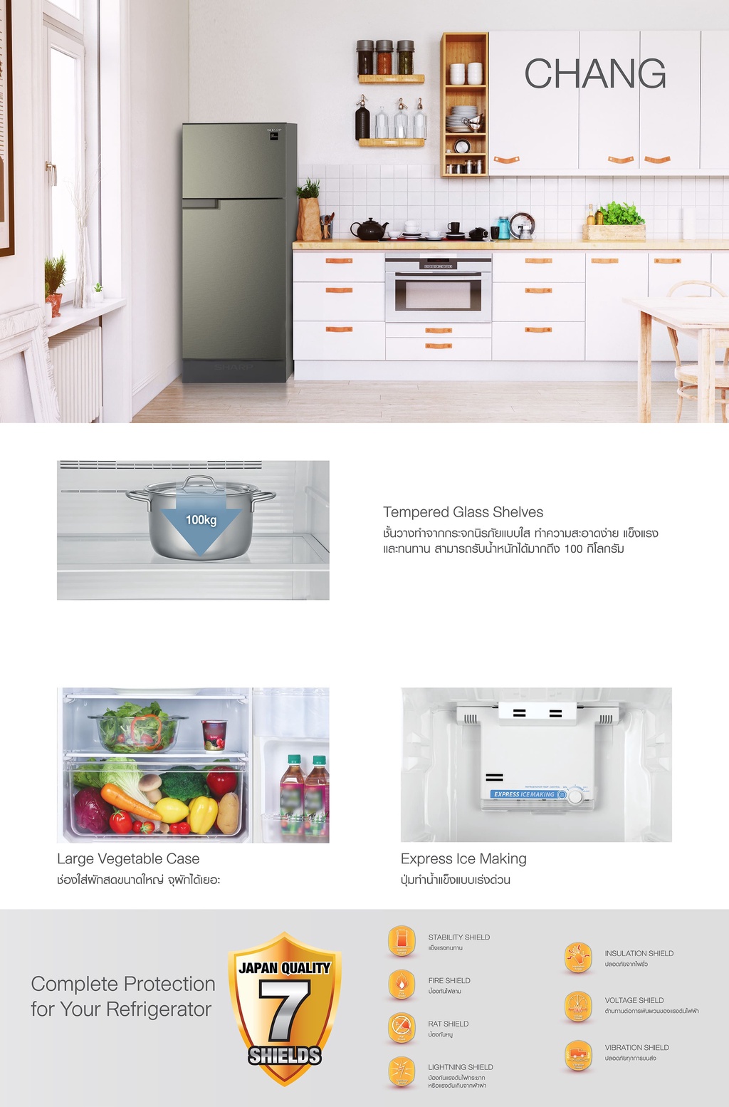 SHARP ตู้เย็น 2 ประตู ขนาด 5.9 คิว รุ่น SJ-C19E-BLU ,SJ-C19E-MS ,SJ-C19E-WMS | Shopee Thailand