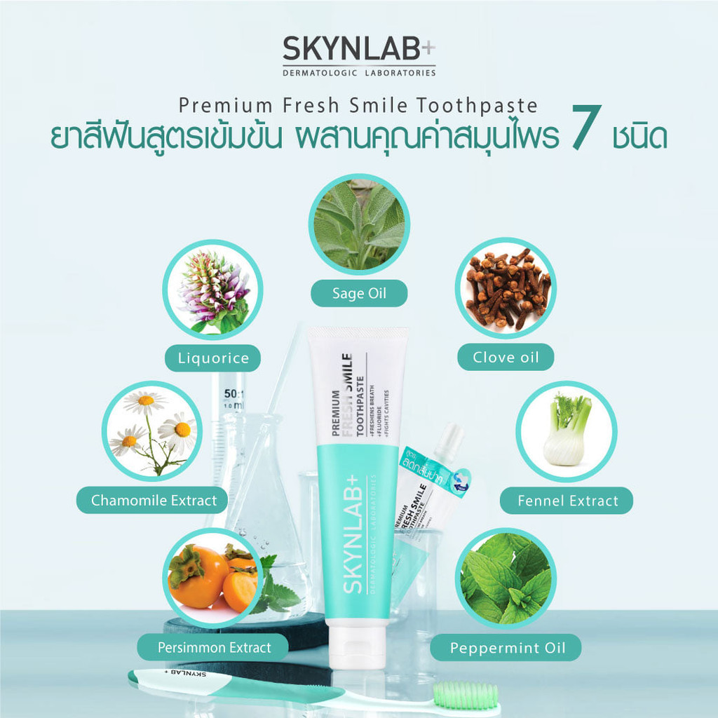 Skynlab ยาสีฟันพรีเมี่ยมเฟรชสไมล์ 20g | Shopee Thailand