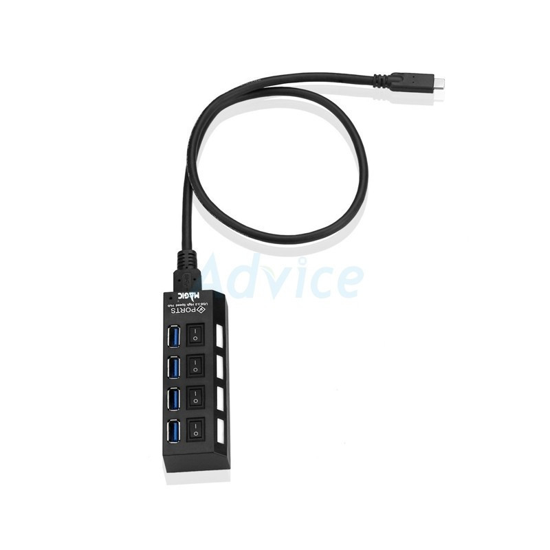 MAGIC 4 Port USB HUB v3.0 TECH MT-09 Type-C (Black) - A0139119 | Shopee Thailand