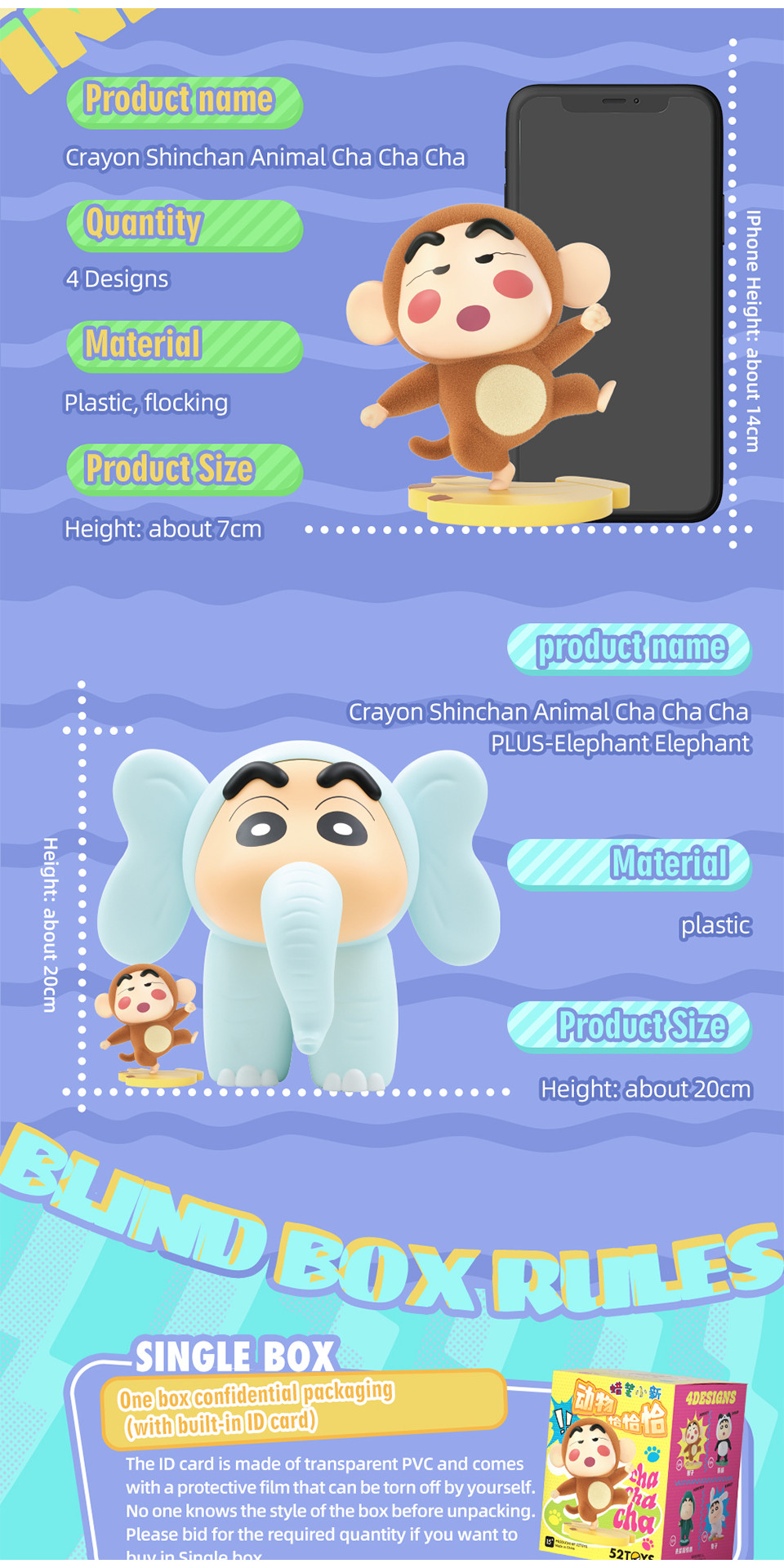 52TOYS Crayon Shinchan Animal Chachacha Series Blind Box Figure Toy ...