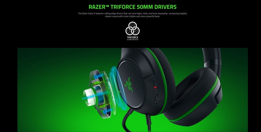RAZER KAIRA X - XBOX LICENSED หูฟังเกมมิ่ง แบบมีสาย สำหรับ Xbox Series ...