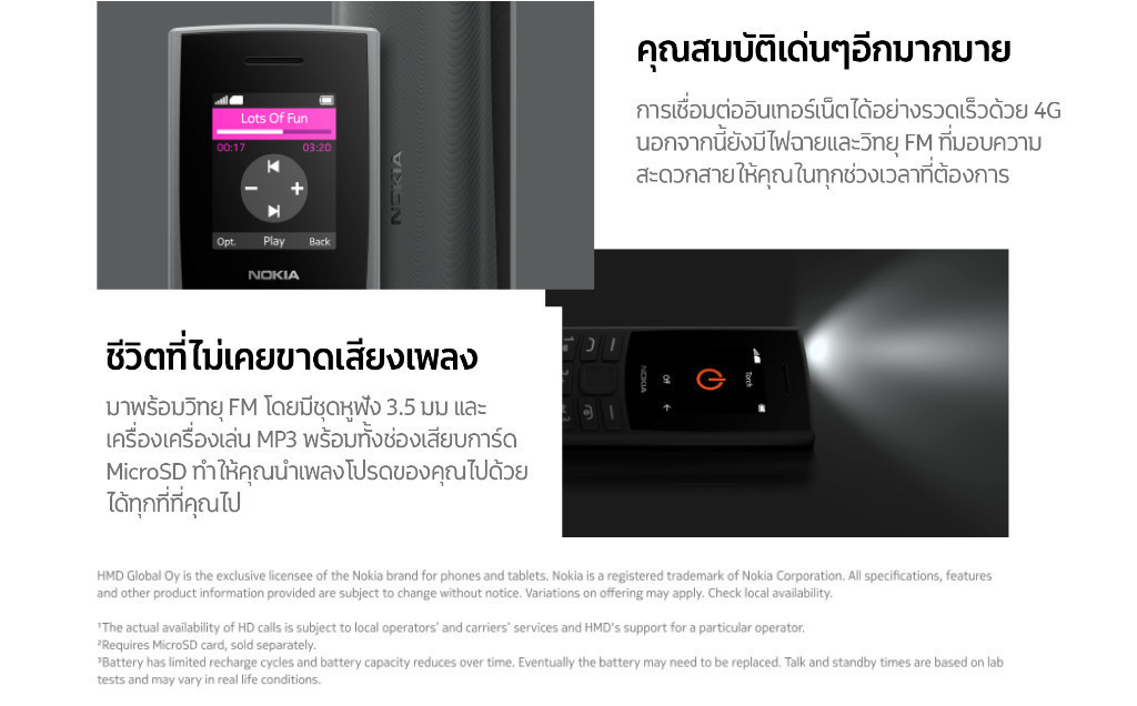 Nokia 105 (4G) 2023 มือถือปุ่มกด 2 ซิม พร้อมวิทยุ FM (รับประกันศูนย์ไทย ...