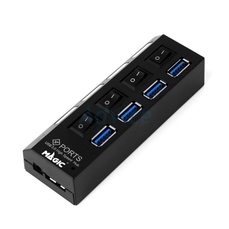 MAGIC 4 Port USB HUB v3.0 TECH MT-09 Type-C (Black) - A0139119 | Shopee Thailand