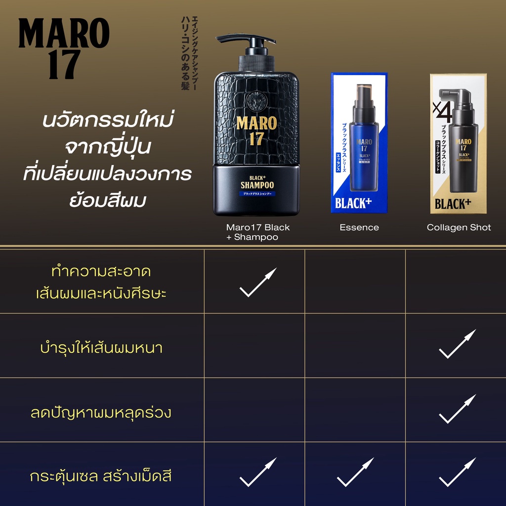 Maro 17 Black Plus Collagen Shot 50 ml. เปลี่ยนผมขาวให้กลับมาดำ มาโร่ ...