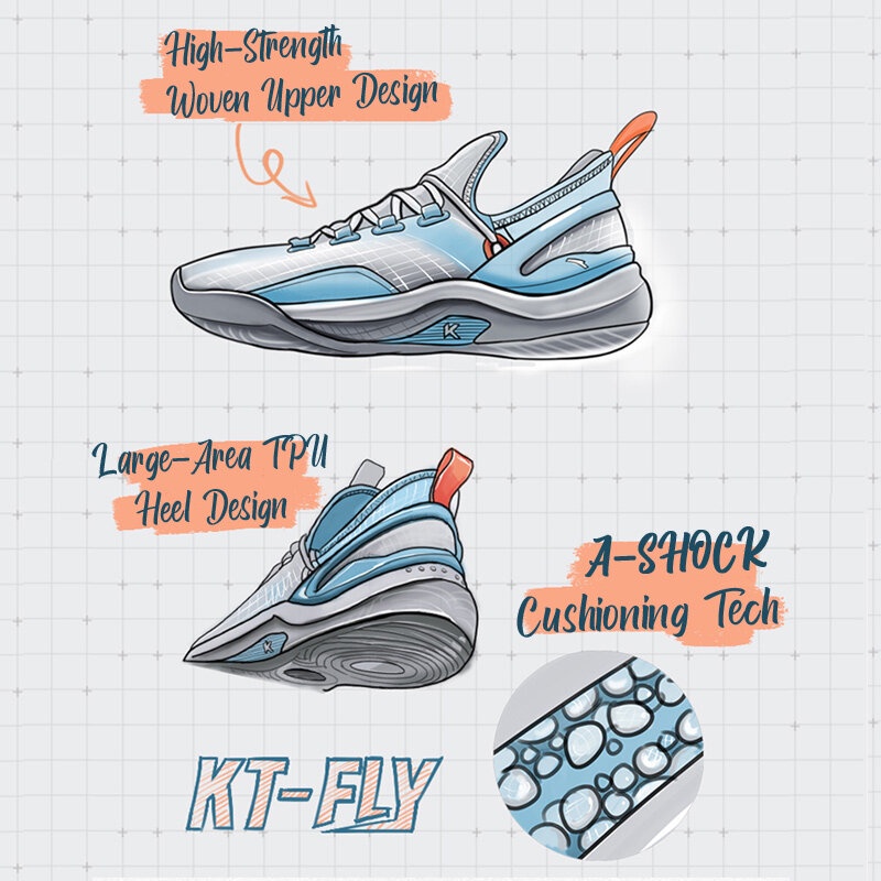 ANTA KT FLY รองเท้าบาสเก็ตบอลผู้ชาย Klay Thompson A-SHOCK รองเท้าบาสแท้ ...