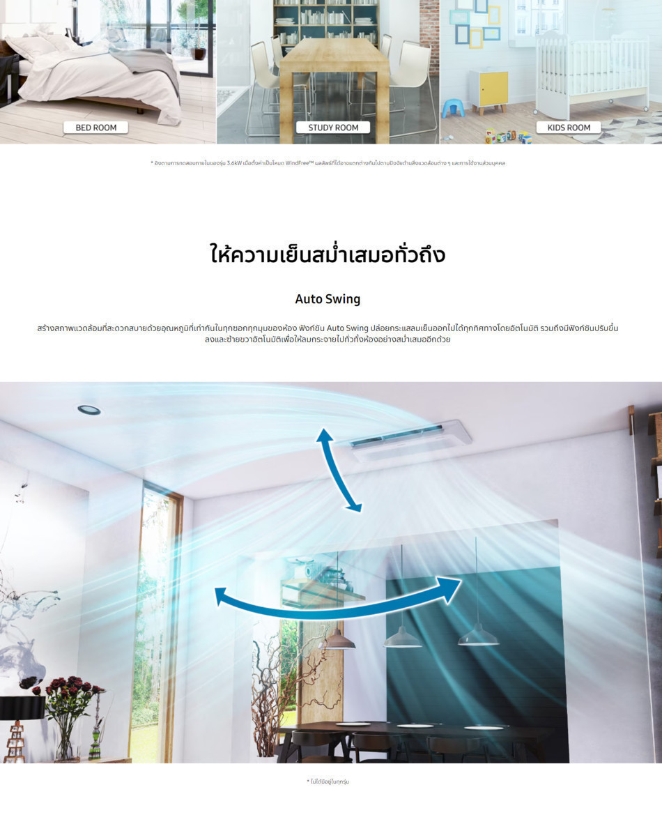 [จัดส่งฟรีไม่รวมติดตั้ง] SAMSUNG WindFree 1 Way Cassette มีให้เลือกหลาย ...