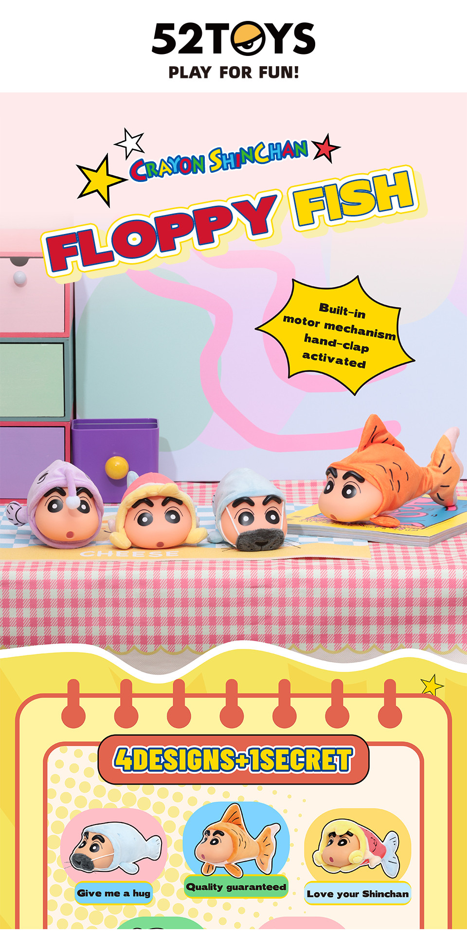 52TOYS Crayon Shinchan Floppy Fish Series Merch | Shopee Thailand