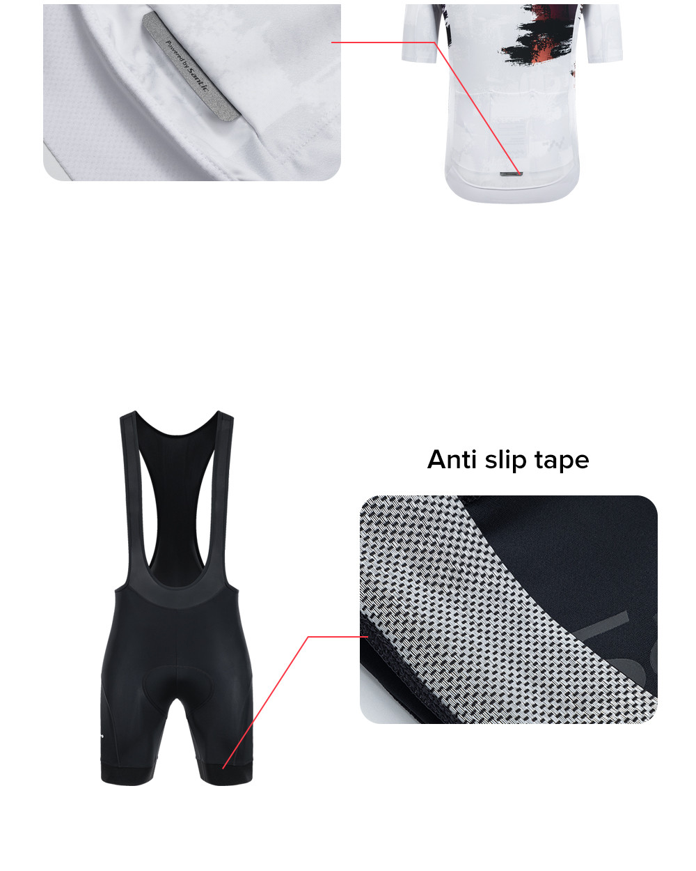 Santic Cycling Suit Men Jersey and Shorts Professional Breathable Dri ...