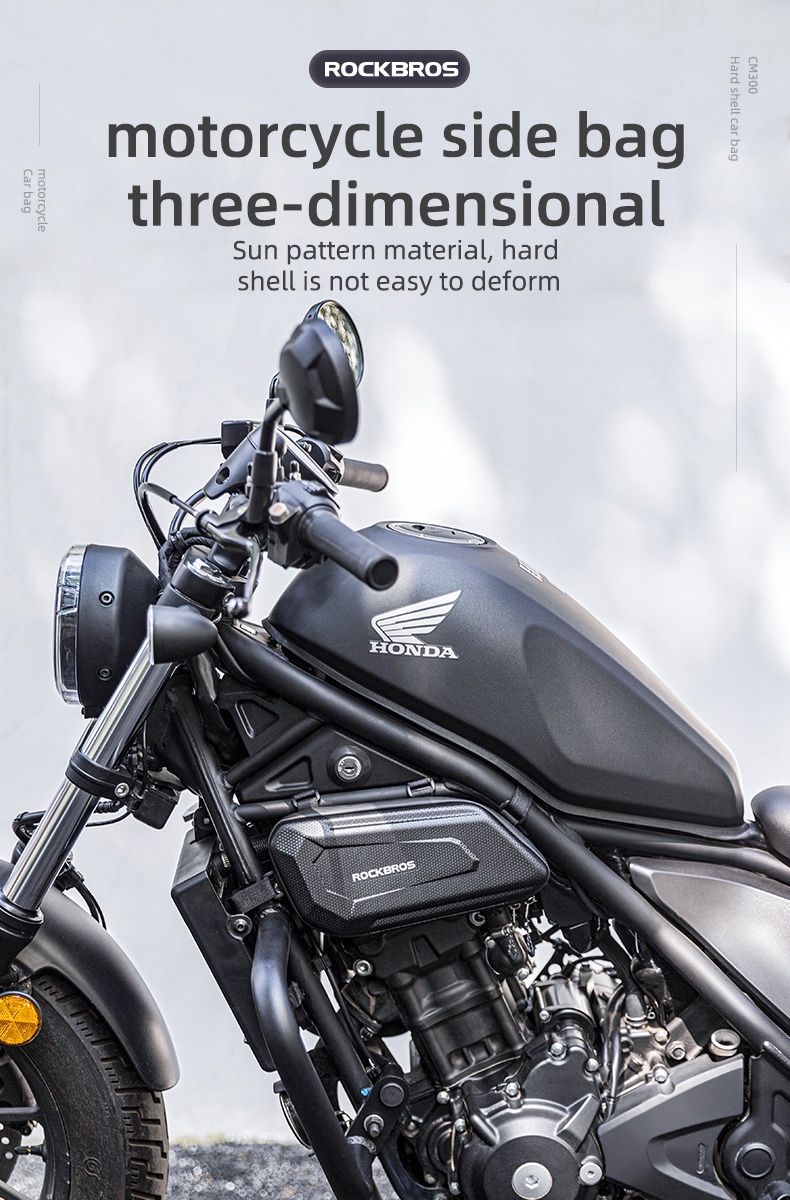 【TH Delivery】ROCKBROS ติดด้านข้าง กระเป๋าข้างมอเตอร์ไซค์ กระเป๋าเครื่องมือ แบบแข็ง CM300 CM500 ...