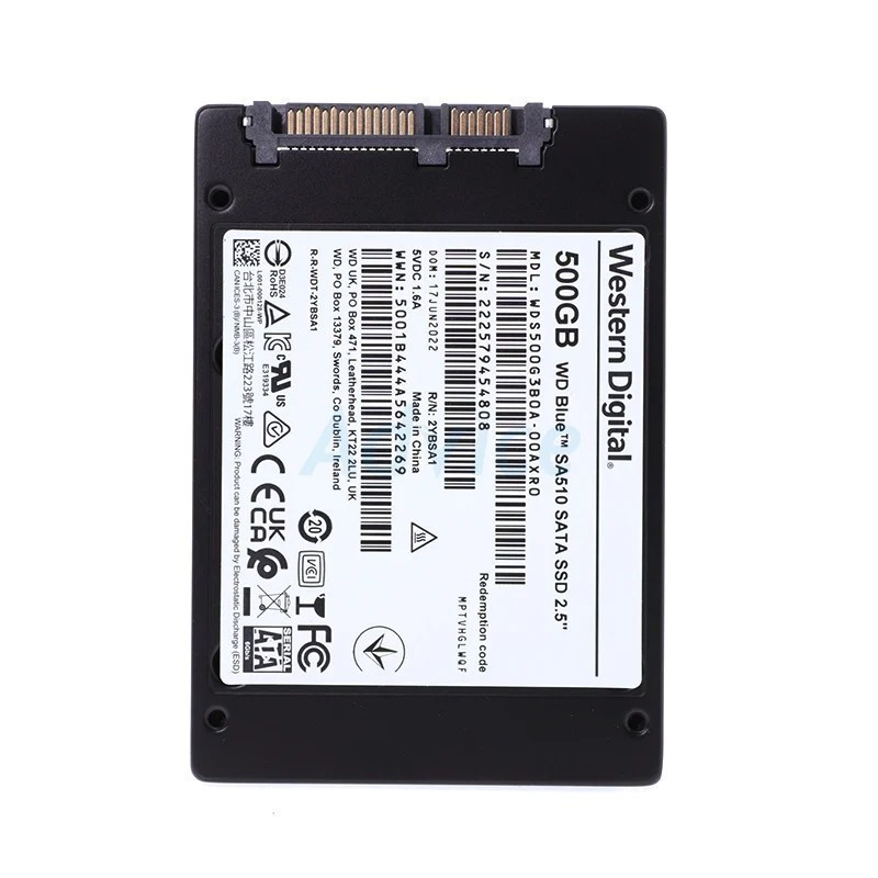 WD 500 GB SSD เอสเอสดี SATA BLUE SA510 (WDS500G3B0A) 3D NAND - A0144707 ...