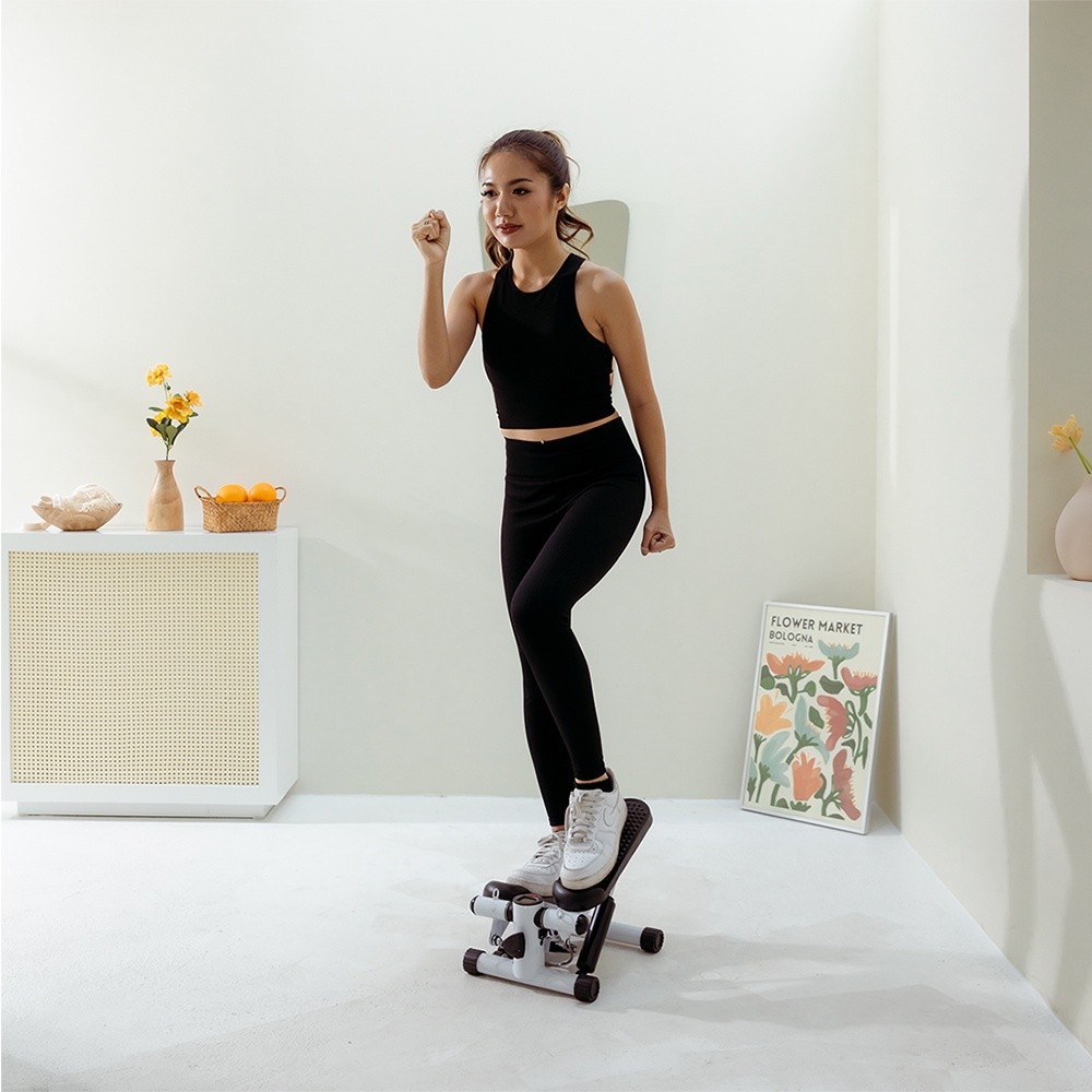 XtivePRO เครื่องออกกำลังกายแบบเหยียบขึ้นลง พร้อมสายแรงต้าน เครื่องออกกำลังขา Mini Stepper ...