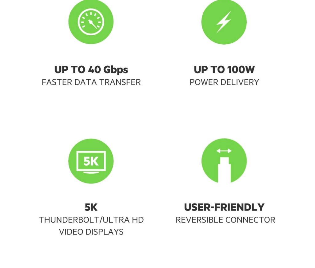 Belkin สายสัญญาณ ThunderBolt 3 ชาร์จเร็วพร้อมถ่ายโอนข้อมูล C To C 100w ...