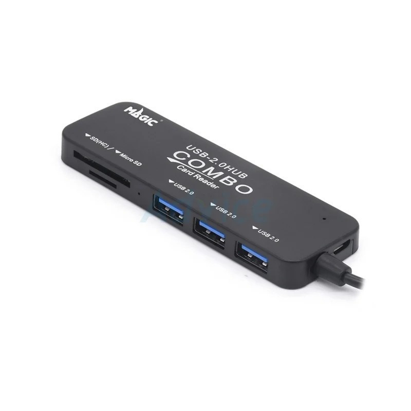 MAGIC TECH 3 Port USB HUB v2.0 + Card Reader MT-42 (Black/White) - A0137864 | Shopee Thailand