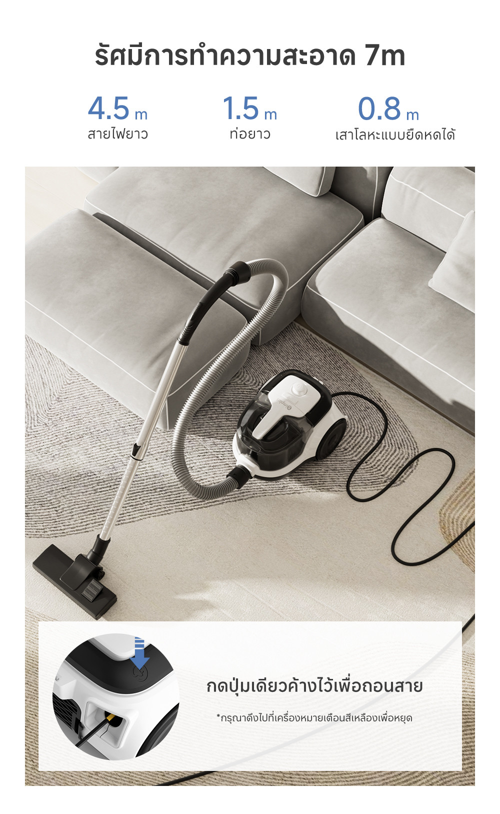 [Easy E-Receipt]Simplus x PP Krit เครื่องดูดฝุ่น พลังดูดสูงสุด 22000pa ถ้วยเก็บฝุ่นความจุ 1.2L ...