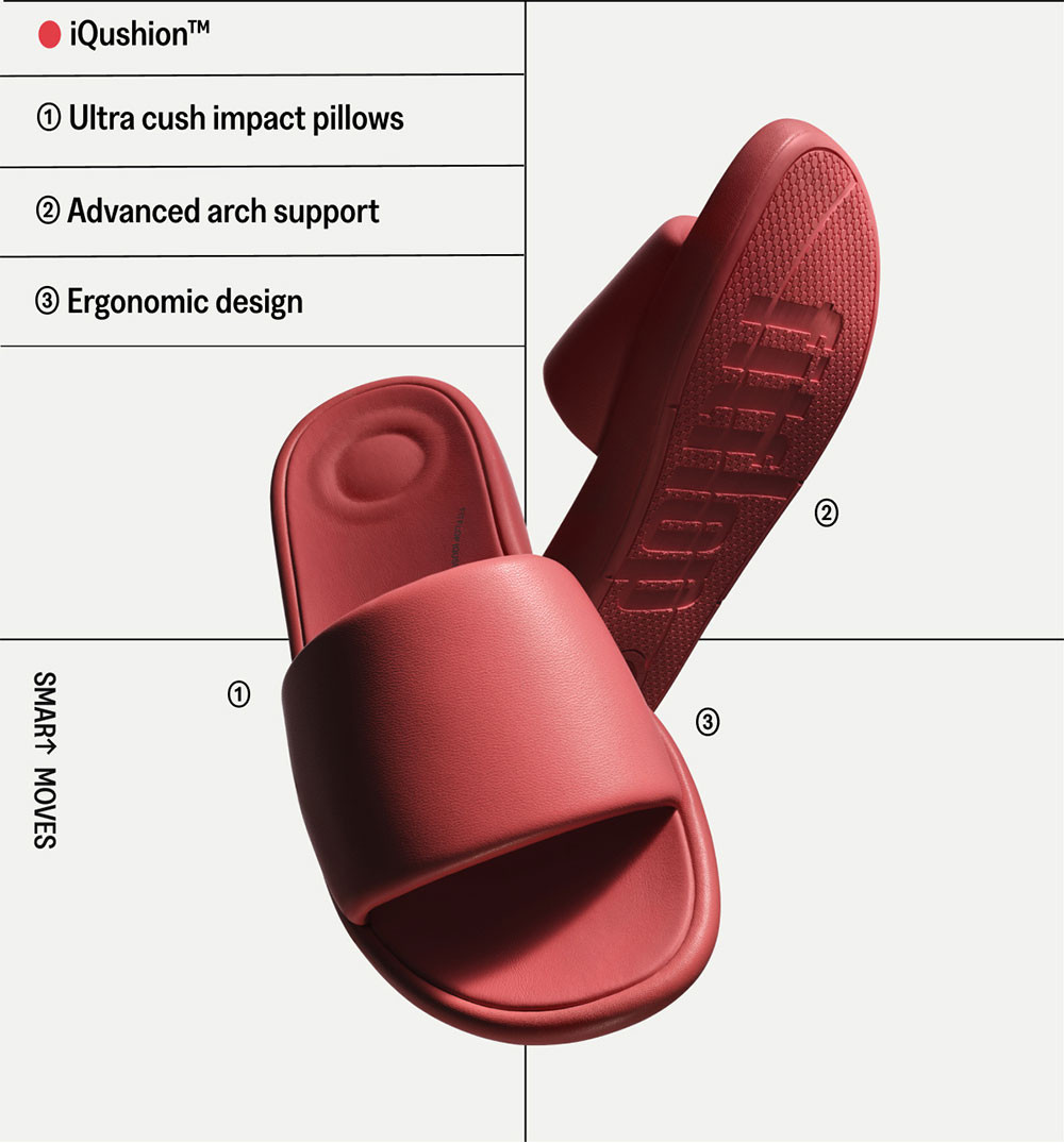 FITFLOP IQUSHION TWO-BAR BUCKLE SLIDES รองเท้าแตะผู้หญิง รุ่น FD2-A89 ...