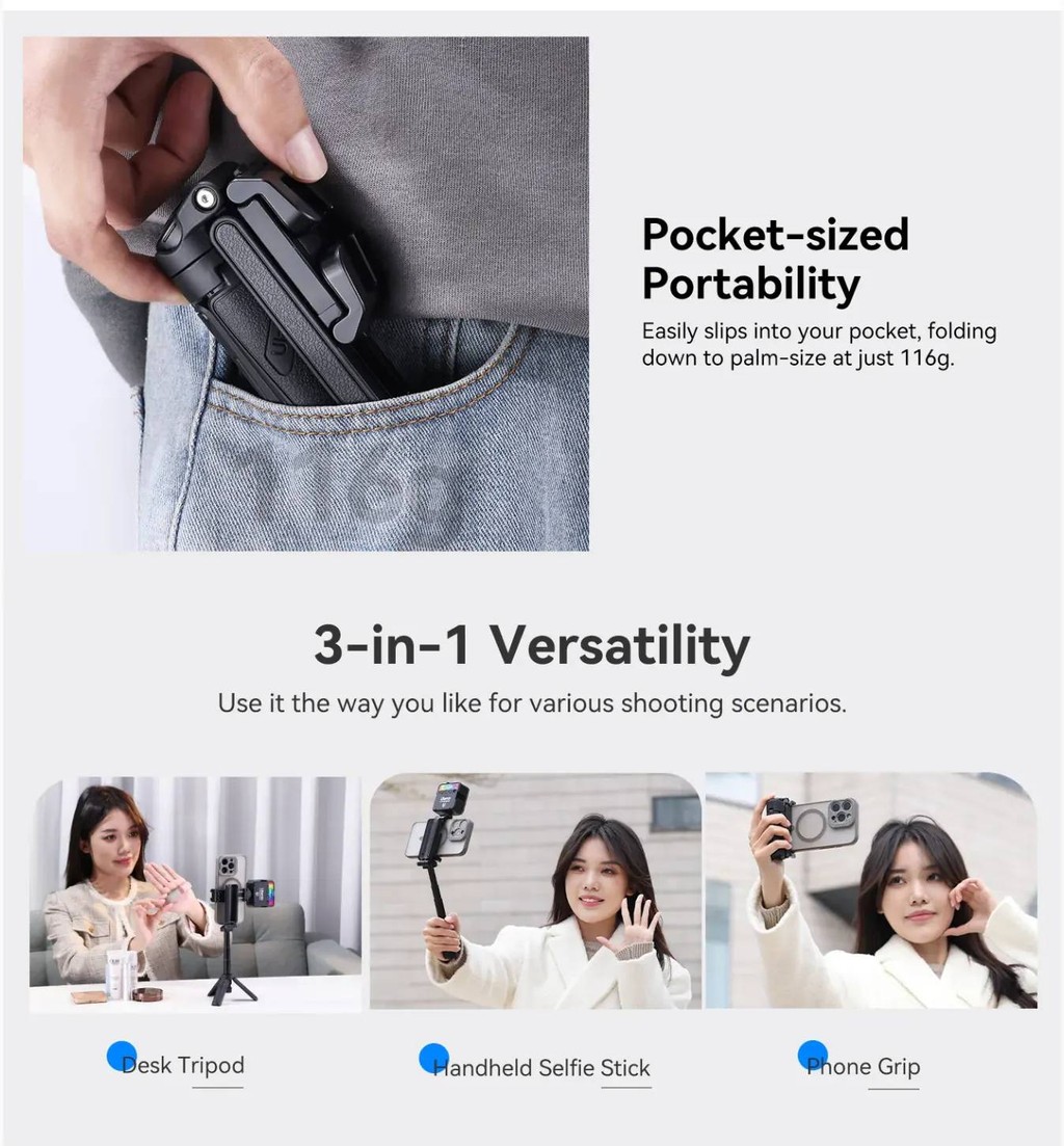 Ulanzi JJ02 Extendable Grip Phone Tripod with Remote | Shopee Thailand