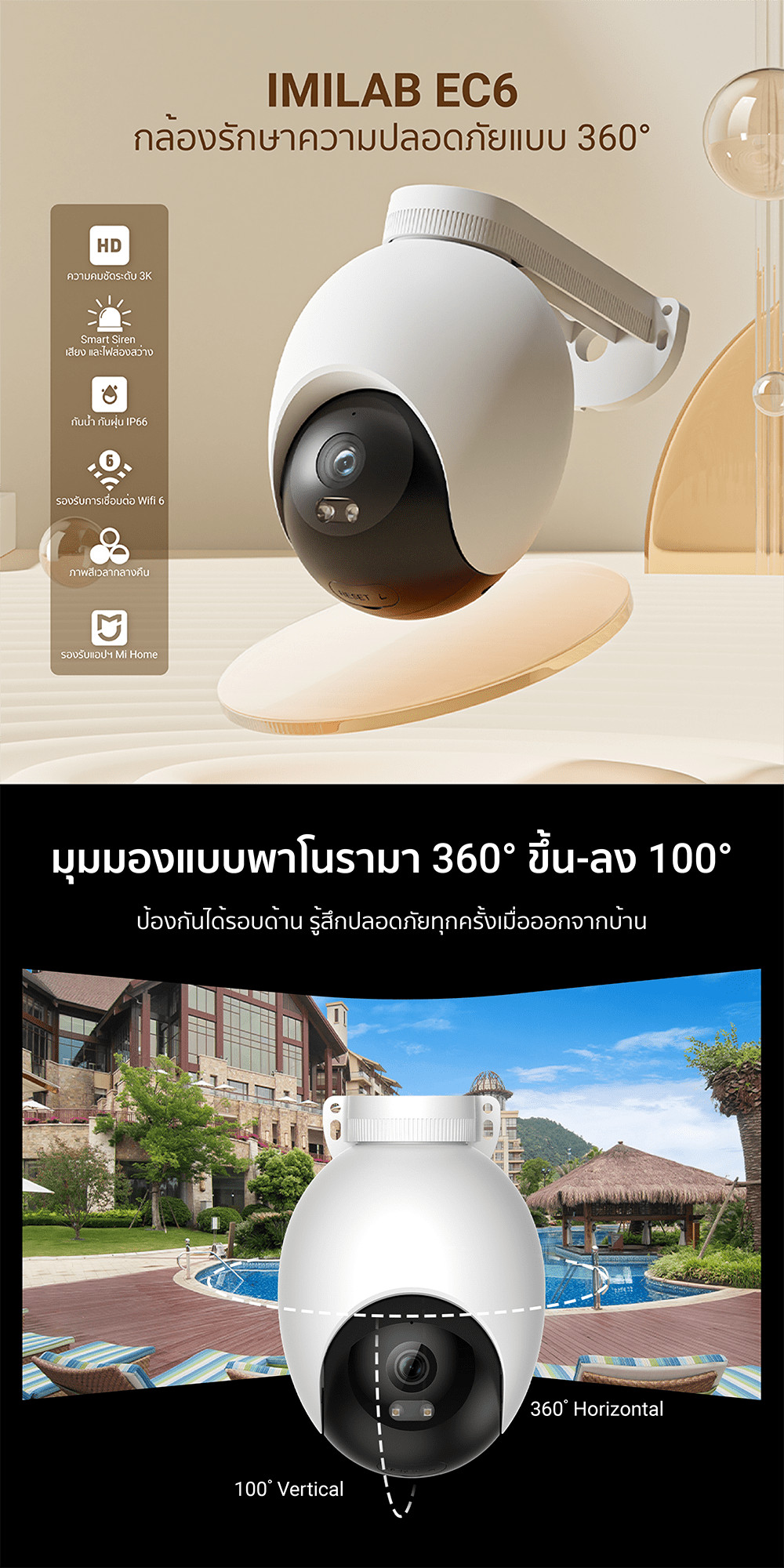 [ลดเหลือ 1992] IMILAB EC6 กล้องวงจรปิดคมชัด 3K กันน้ำ กันฝุ่น IP66 แอปฯ Xiaomi Home -2Y | Shopee ...