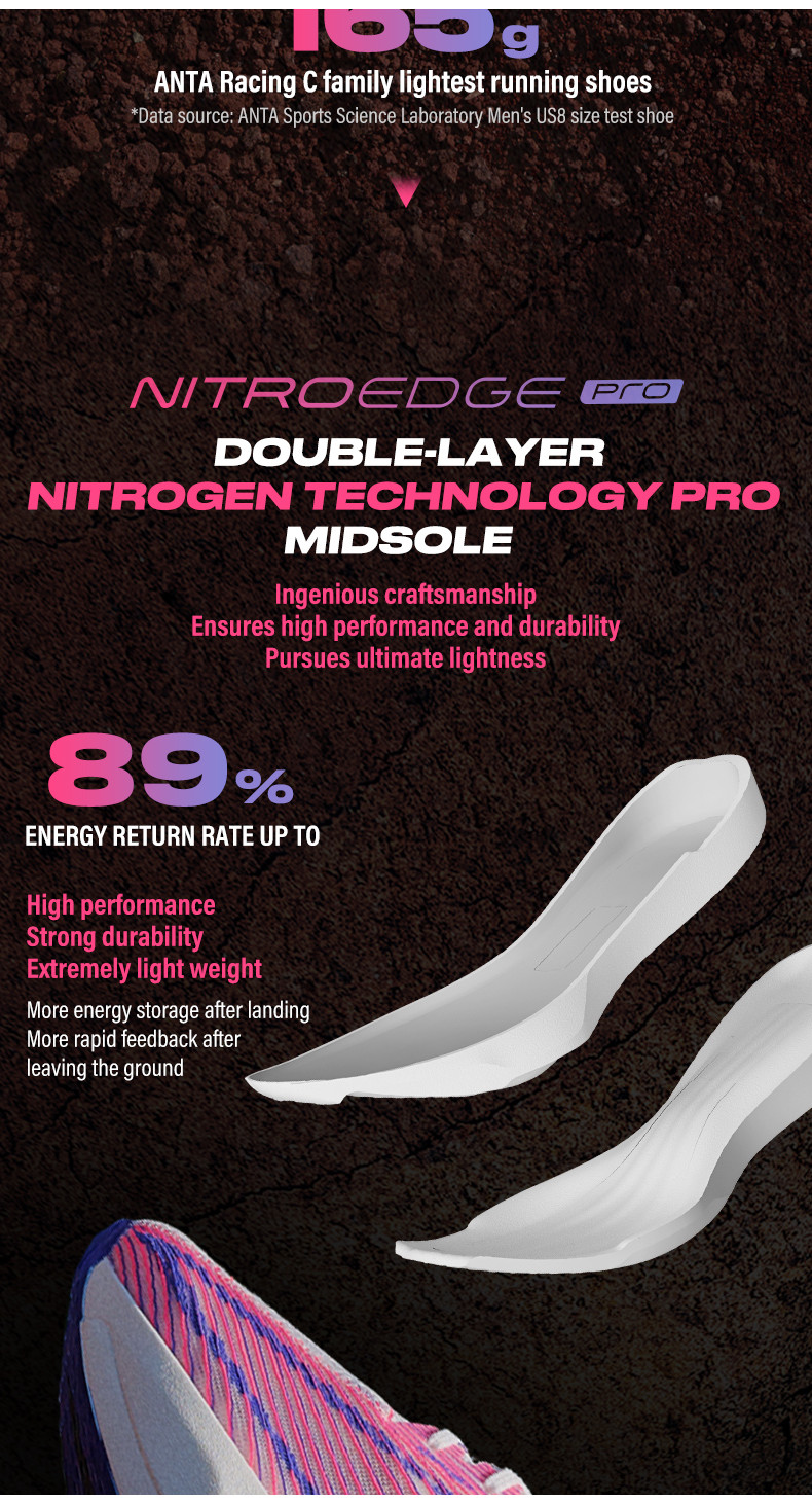 ANTA C202 G9 รองเท้าวิ่งสำหรับผู้ชายระดับมืออาชีพ สำหรับการวิ่งมาราธอน พร้อมแผ่นคาร์บอน ...