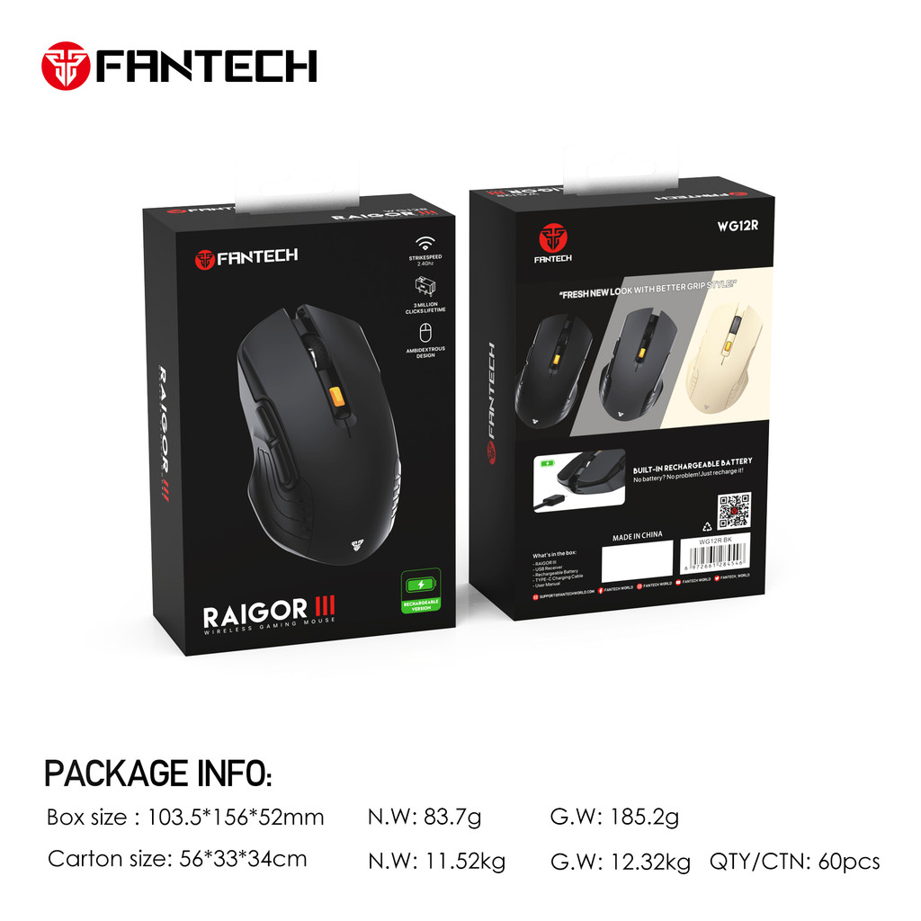FANTECH Wireless Mouse เมาส์ไร้สาย Gaming เมาส์เกมมิ่งไร้สาย 800-2000 ...