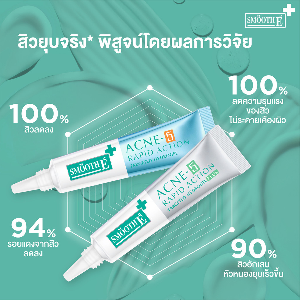 [ใหม่!] Smooth E Acne-5 Rapid Action Plus 10g. เจลแต้มสิว สำหรับผิวบอบ ...