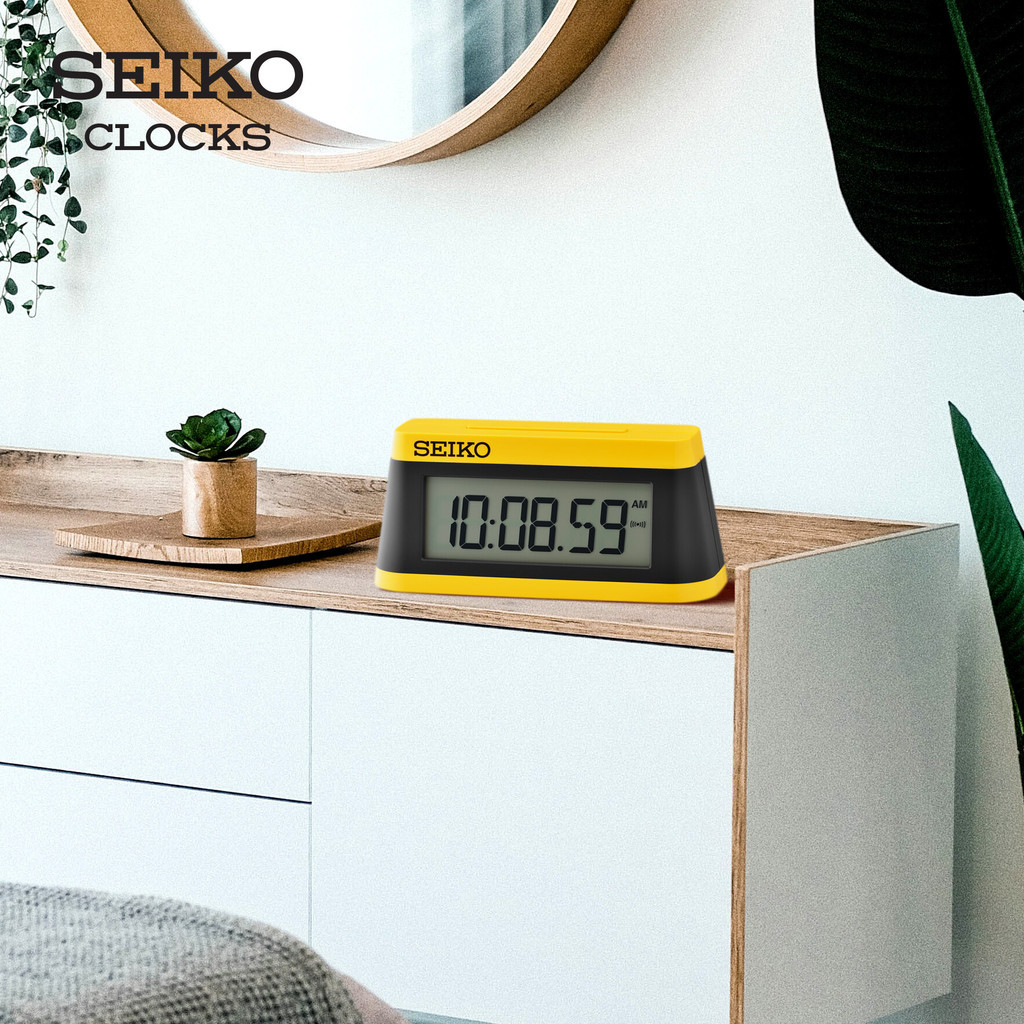 SEIKO CLOCKS นาฬิกาดิจิตอล รุ่น QHL091Y ขนาด 2.3 x 5.1 นิ้ว สีเหลือง ...