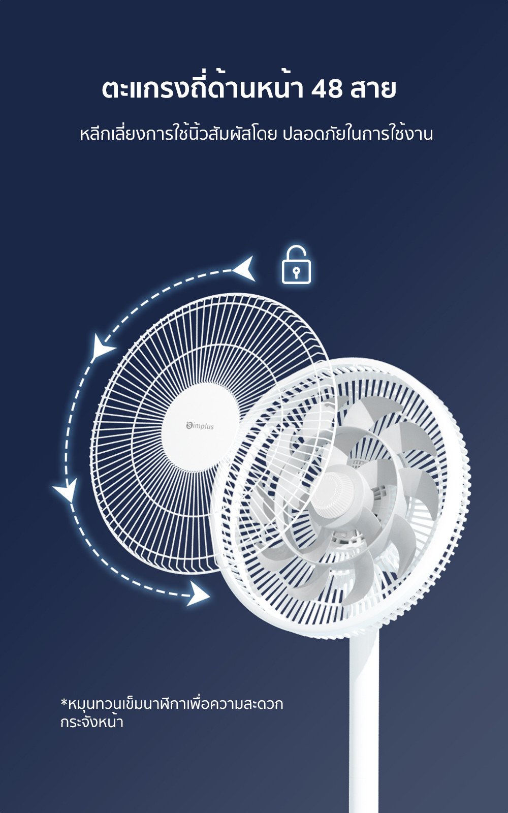 Simplus พัดลมไฟฟ้า แบบสองชั้น ใบพัดธรรมชาติ นิ่ม เงียบ ประหยัดพลังงาน ...