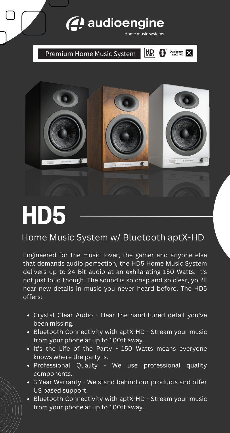 Audioengine ลำโพง Home Audio Speaker รุ่น HD5 | Shopee Thailand
