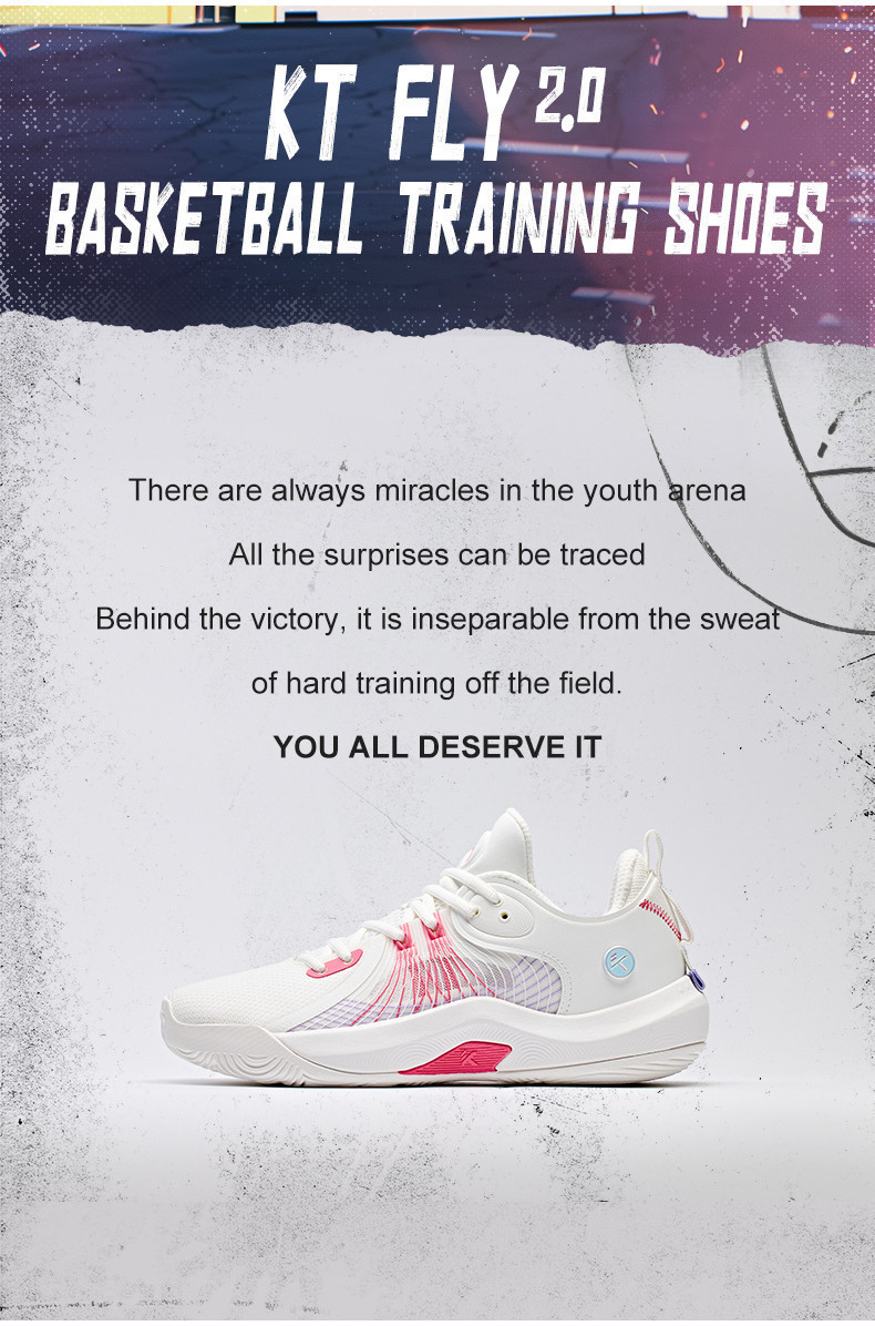 ANTA KT FLY 2.0 รองเท้าบาสเกตบอลสำหรับผู้ชาย มีเบาะรอง ระบายอากาศ ทนทาน ...