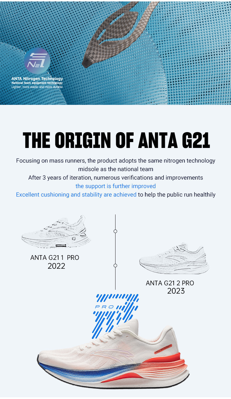 ANTA G21 Pro ผู้ชาย มืออาชีพ รองเท้าวิ่ง ระบายอากาศ การรองรับแรงกระแทก ...