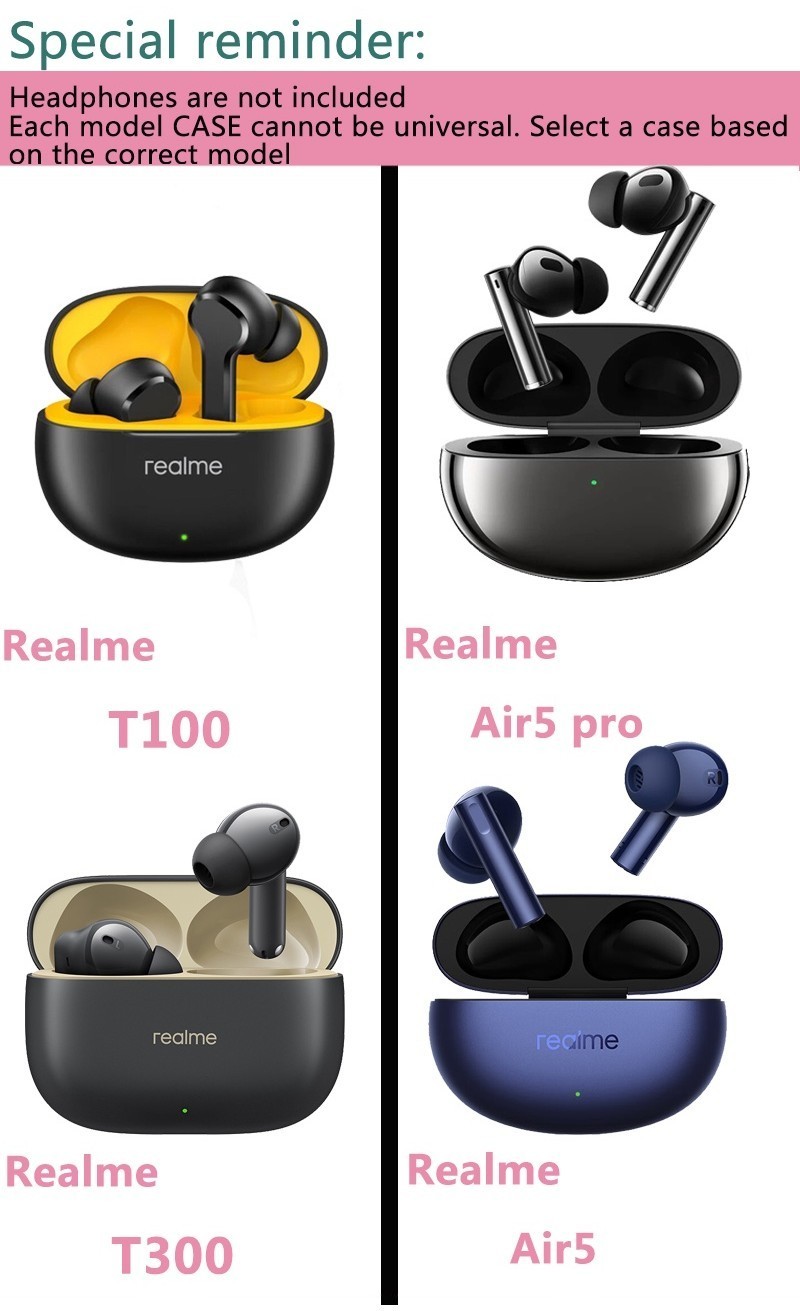 RTM01 Realme buds T110 CASE / Realme buds T100 case / T300 CASE / AIR5 ...