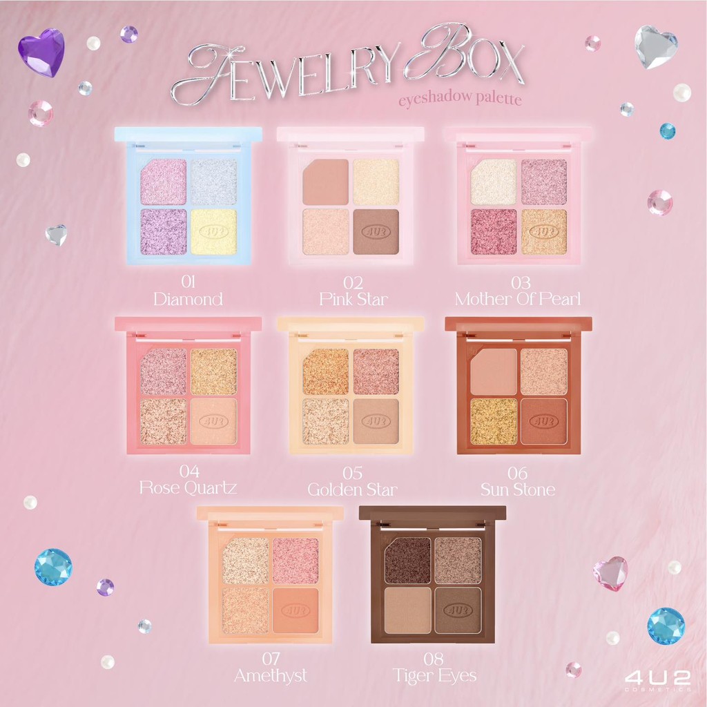 4U2 JEWELRY BOX - 4u2 eye shadow พาเลทอายแชโดว์ 4 สี เครื่องสำอาง พาเลททาตา4U2 อายชาโดว์4u2 สี ...