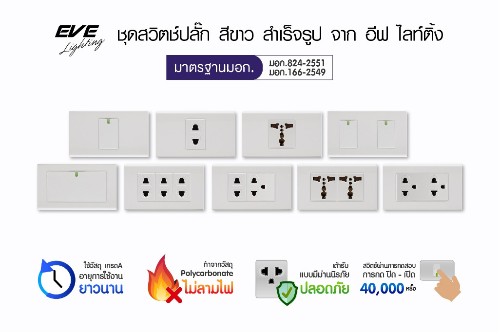 EVE ชุด หน้ากาก พร้อม สวิตช์ไฟ และ เต้ารับ ขนาด 2x4 นิ้ว และ 4x4 นิ้ว จาก EVE Lighting | Shopee ...