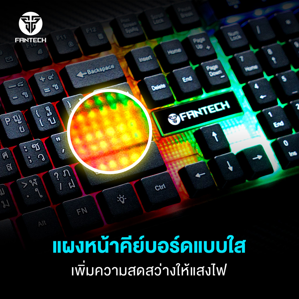 FANTECH รุ่น K514 คีย์บอร์ดเกมมิ่ง Semi Mechanical ไฟ RGB Gaming Keyboard | Shopee Thailand
