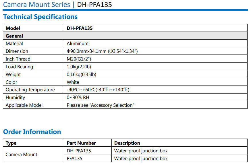[6.15]มีส่งด่วน!! DAHUA Water-proof Junction Box รุ่น DH-PFA135 อุปกรณ์ยึดติดตั้งขากล้องวงจรปิด ...