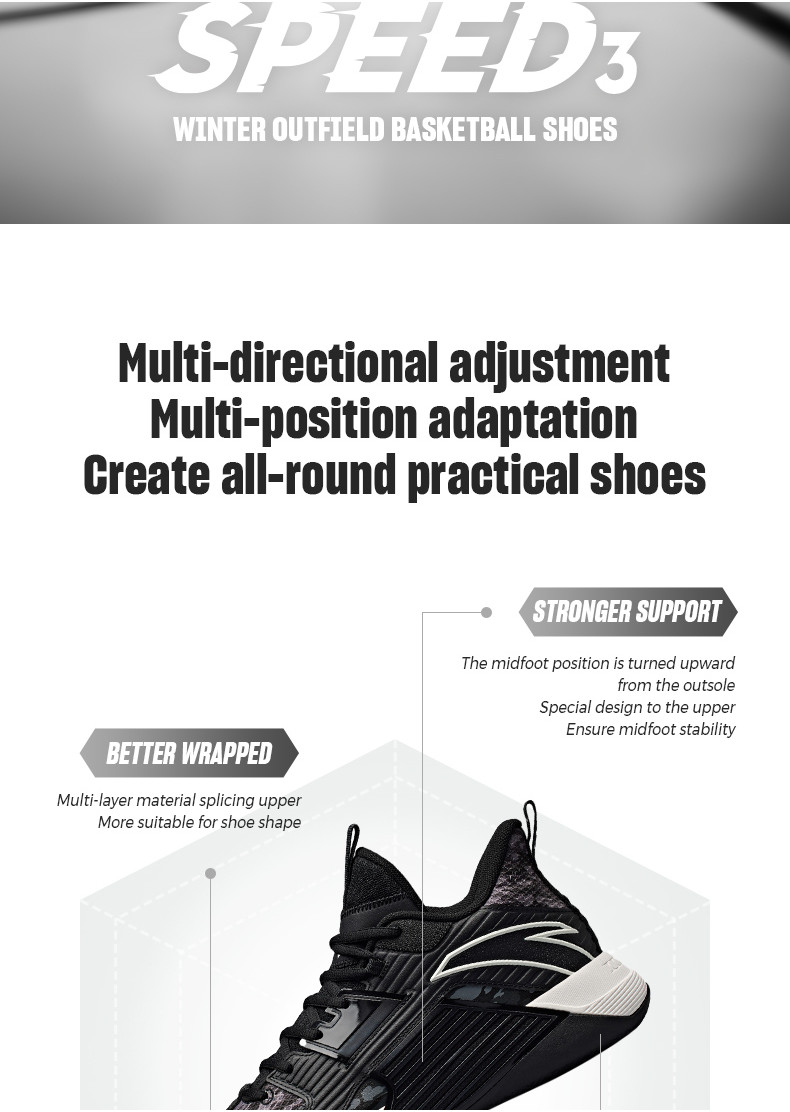 ANTA Speed 3.0 รองเท้าบาสเก็ตบอล เบาะกันกระแทก ดูดซับแรงกระแทก ทนต่อการ ...