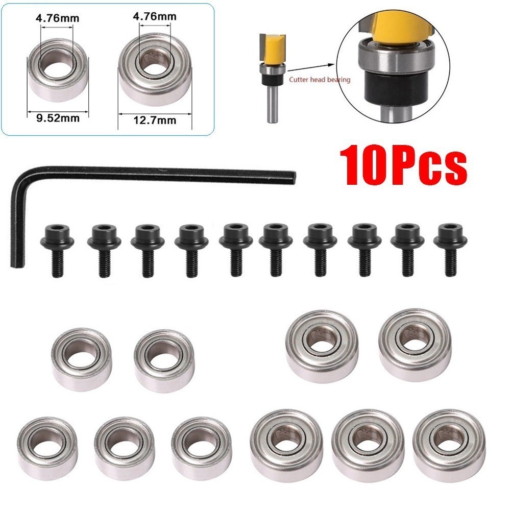 Llma _10pcs Router Bits Top Mounted Ball Bearings Guide สําหรับ Router ...