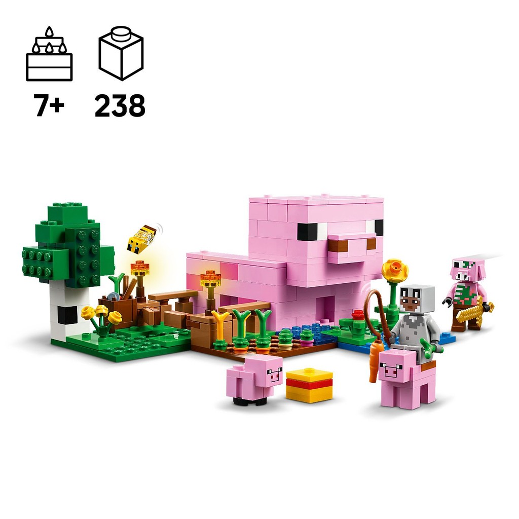 LEGO Minecraft 21268 The Baby Pig House (238 Pieces) | Shopee Thailand