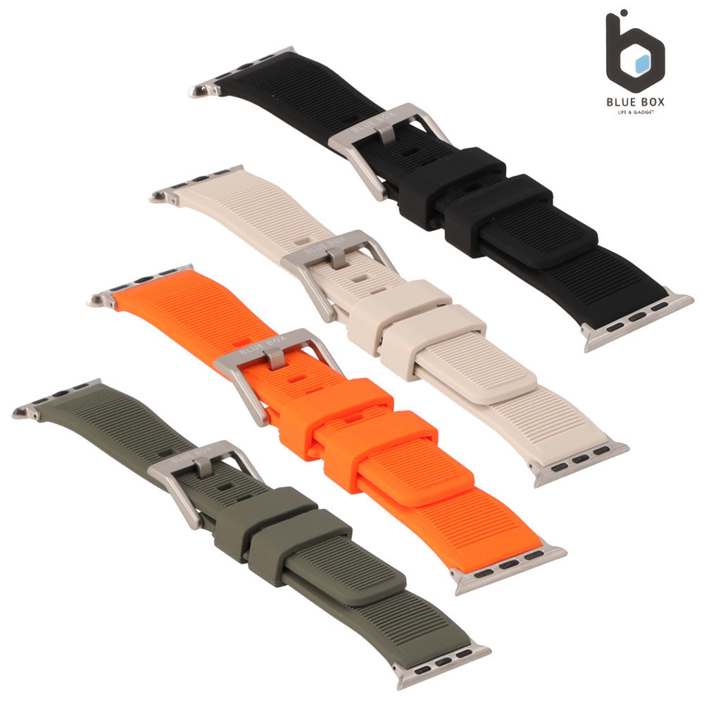 Blue Box สาย Apple Watch Strap Series 6,7,8,9,SE1,SE2 (40/41mm) Rubber Blackish Green By Studio7 ...