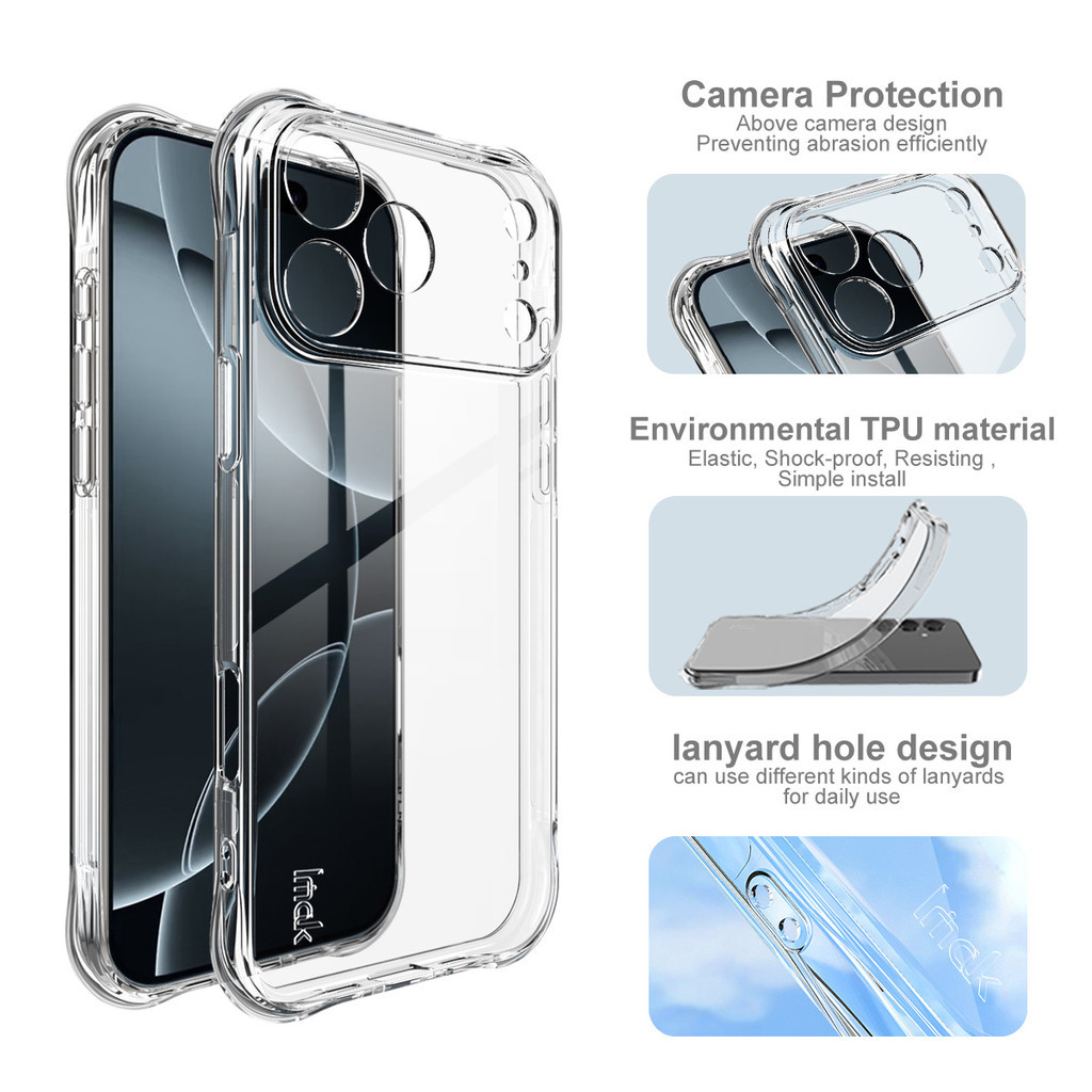 สําหรับ iPhone 17 Pro Max Case IMAK Shock-resistant Case สําหรับ iPhone17 Air Soft Cover ...